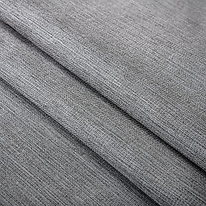 SUN+BLK Kinsley Lined Textured Total Blackout Light Blocking Noise Reducing Grommet Single Curtain Panel, Grey, 52x84