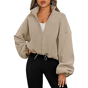 AUTOMET Womens Oversized Sweatshirts Zip Up Fleece Bomber Jackets Hoodies Winter Long Sleeve Fall Crop Coats Puffers Sherpa Trendy Fall Outfits Tops Fashion Clothes 2023