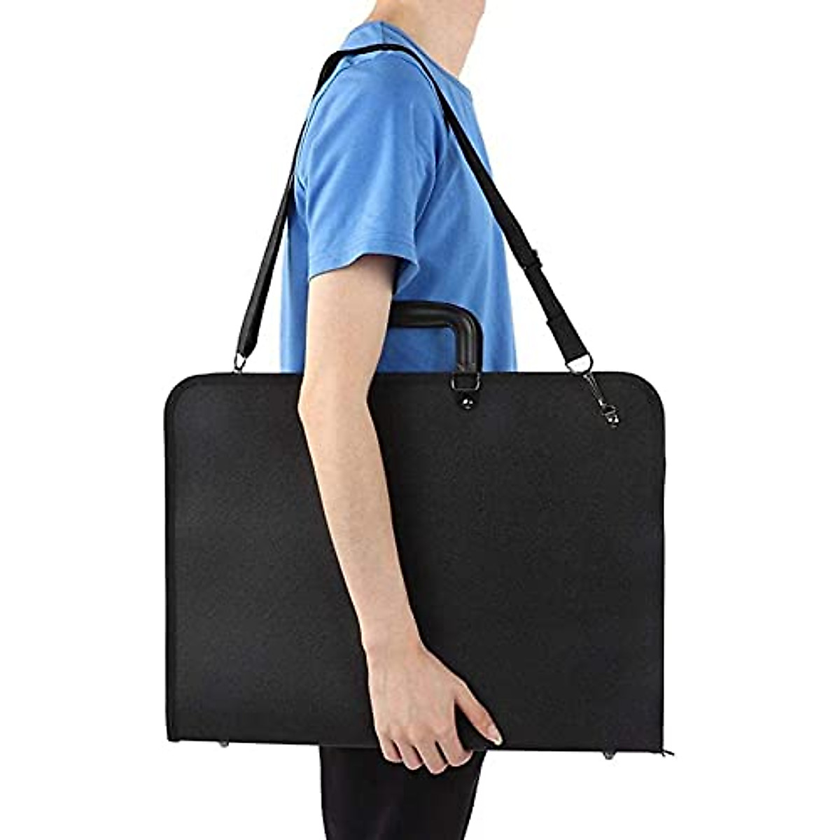 Perezy Art Portfolio Case with Zipper,Artist Carrying Case Poster Board,Tote Bag for Art Storage Folder, Black