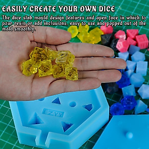 CZYY DND Dice Mold Silicone 7 Standard Polyhedral Sharp Edge Dice Slab Mould for D&D, Tabletop RPG