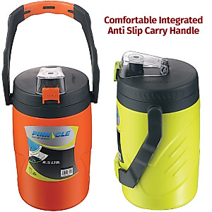 Reusable Insulated Water Jug – Leakproof Portable Water Jug – 85oz Insulated Water Jug with Spout – Insulated Half Gallon Water Bottle – Insulated Water Jug for Camping, Picnics, Hiking – Orange