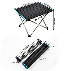 Outdoor Folding Portable Picnic Camping Table Aluminum Roll-up Table with Easy Carrying Bag Indoor Outdoor Camping Camping Tables That fold up Lightweight for Cooking Foldable Camping Table