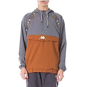 KAPPA MENS 222 BANDA DAXI ANORAK JACKETS 35122WW-A0X CHARCOAL/BRN