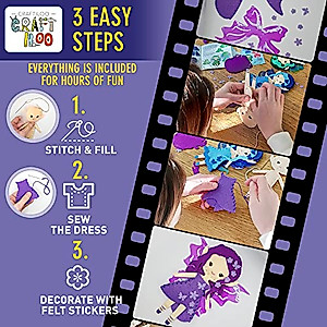 CRAFTILOO Fairy Elves Sewing Kit for Kids, Fun and Educational Fairytale Craft Set for Boys and Girls Age 7-12, Sew Your Own Felt Fairy Craft Kit for Beginners (Garden Rainbow Fairies Kit)