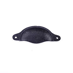 Renovators Supply Manufacturing Cabinet Handles 4.5 in. Black Wrought Iron Cabinet Knobs, Drawer Pulls with Mounting Hardware Pack of 6