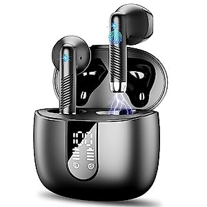 Wireless Earbud Bluetooth 5.3 Headphones with Clear Sound, 40H Playtime, Sport Earbud Touch Control with LED Digital Display, IP7 Waterproof Bluetooth Earphones Built-in Mic for Android iOS Workout