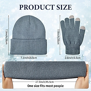 48 Pcs Bulk Winter Knit Beanies Gloves Men Women Warm Beanie Touchscreen Gloves Set Cozy Winter Accessories (Bright Color)