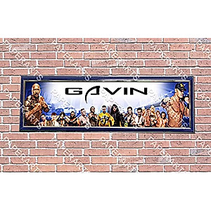 WWE - Personalized Birthday Name Poster with Custom Name On it, Border Mat and Frame Options
