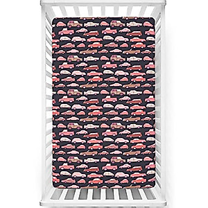 Cars Themed Fitted Crib Sheet,Standard Crib Mattress Fitted Sheet Soft and Breathable Bed Sheets-Baby Crib Sheets for Girl or Boy, 28“ x52“,Multicolor