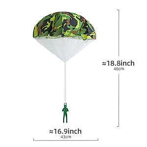 ViiKONDO Kid Outdoor Soldier Flying Toy Parachute Figure Mini Army Men Camouflage Park Game Hand Throwing Sports Gift (A)