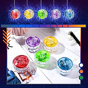 30 Pcs Light up Yo Yo Responsive Ball Beginner Level LED Responsive Ball Plastic Bearing Ball for Birthday Party Favors Goodie Bag Fillers Christmas Stocking Stuffers, Random Colors(Elegant Style)