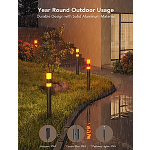 Govee Outdoor Pathway Lights, Patio Decorations, Smart Outdoor Lights with App Control, 250LM RGBIC Walkway Lights, IP65 Aluminum Landscape Lighting for Yard, Works with Alexa, Wired 4 Pack