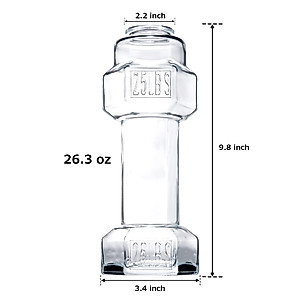 The Wine Savant Set of 4, Dumbbell Beer & Whiskey Glasses, Giant Lifting Beers 26oz Glass | Large Weightlifting to Scale Funny Beer Mug | For Men & Women Cool Beer Glasses Perfect, Gifts for Dad