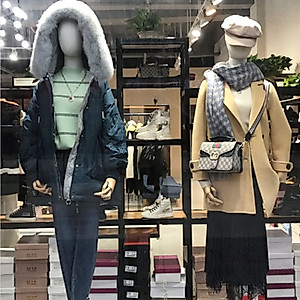 Female Dress Form Mannequin Torso Body Adjustable Height Dress Form Display Mannequin Body with Movable Universal Wheel for Clothing Dress Jewelry Display (Luxury White)