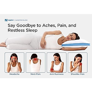 Nappler Side and Back Sleeper Pillow for Neck and Shoulder Pain Relief - Shredded Memory Foam Bed Pillow for Sleeping - 100% Adjustable Fill - King Size - Modal Washable Case. Extra Fill Included