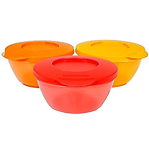 Tupperware 3 pc Click Bowls 425 ml Multicolour