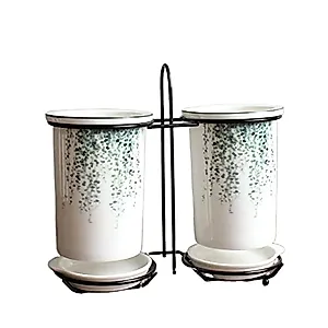 Yalych Utensil Caddy Ceramic Chopstick Holder Storage Box Pen Holder