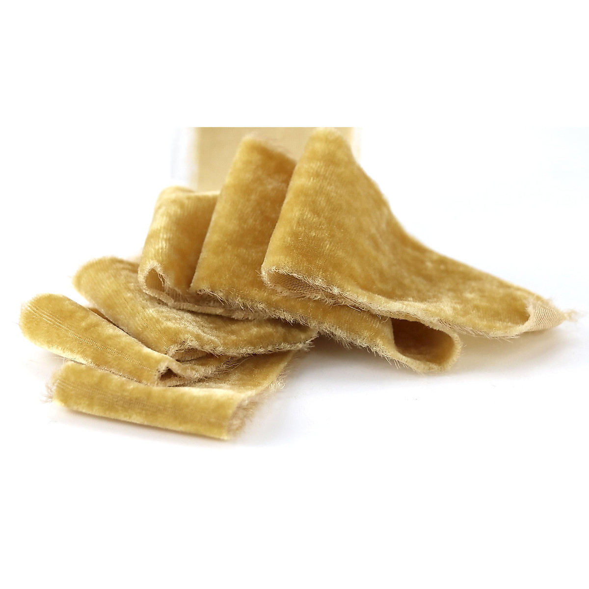 MAYREEL 2 Inch Gold Velvet Ribbon Hand Torn Golden Silk Frayed Edge for Bridal Bouquets Invitations Wedding Vow Books Gift Baskets Hair Bows 3 Yards