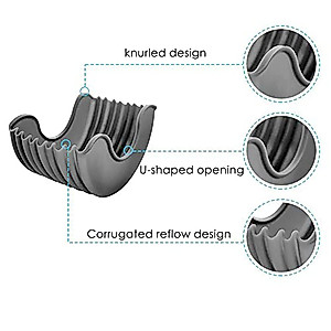 Retractable Reusable Hamburger Sandwich Burger Holders Fixed Box Clip Rack, Adjustable Hygienic Silicone Fixed French Fry Hamburger Sauce Ketchup Holder Container Boxes for Eating, 4 Pcs