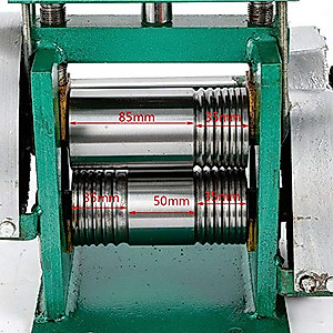 Stainless Alloy Manual Rolling Mill Machine Assembled Jewelry Metal Wire Reducing Thickness Press 85mm Tablett Green Jewelry DIY Tool