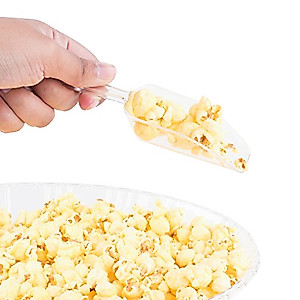 Super Z Outlet 5.5" Mini Acrylic Plastic Kitchen Scoops for Weddings, Candy Dessert Buffet, Ice Cream, Protein Powders, Coffee, Tea (Clear)