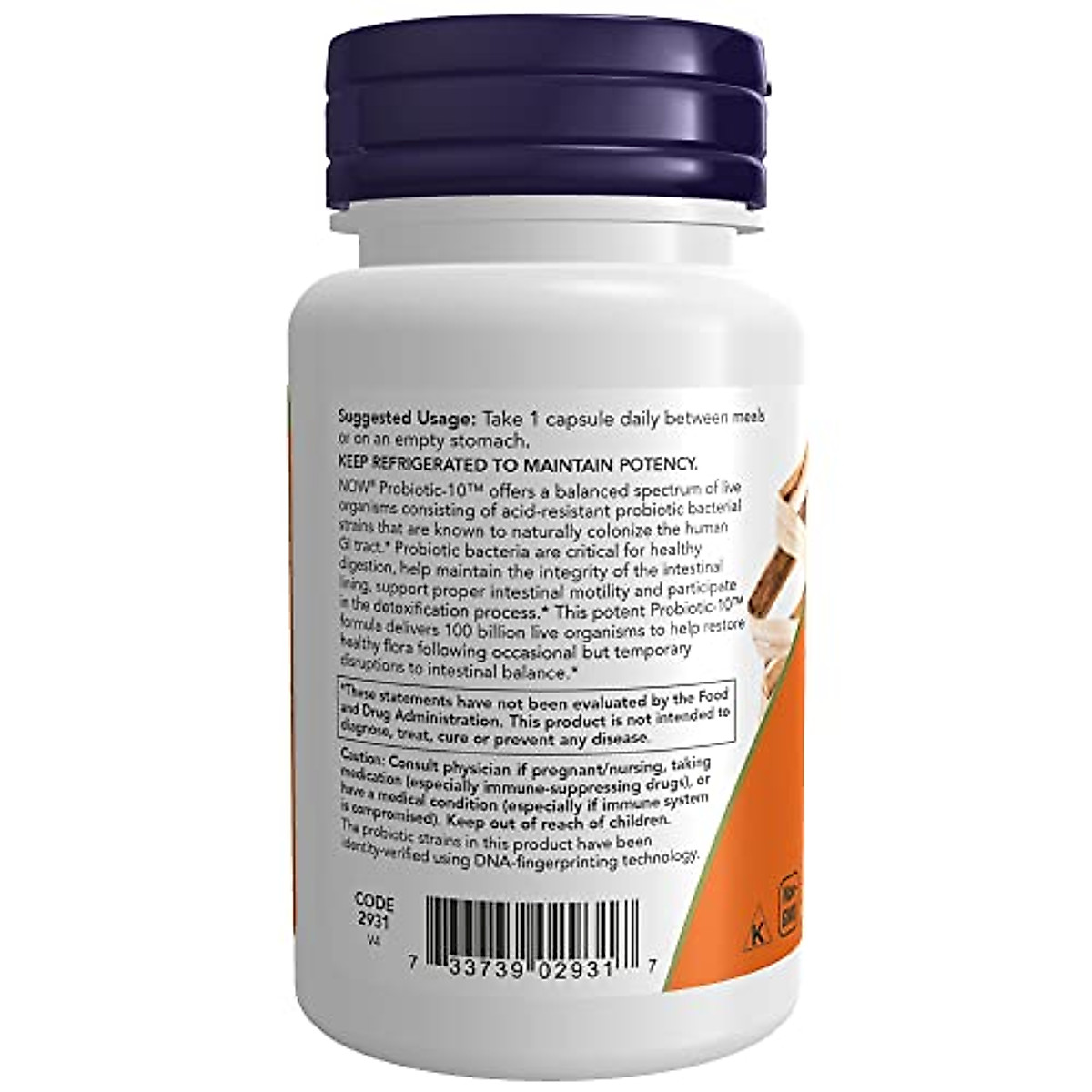 NOW Supplements, Probiotic-10™, 100 Billion, with 10 Probiotic Strains,Dairy, Soy and Gluten Free, Strain Verified, 30 Veg Capsules