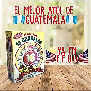Harina 13 cereales 5 PACK El Atol 100% Natural, Made with the best cereals from Guatemala, Excellent SUPPLEMENT for nursing mothers and a great family food