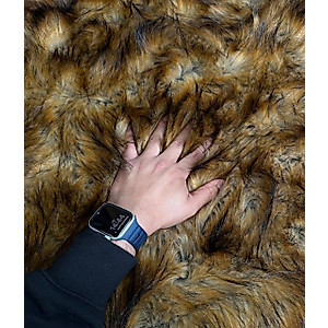 Faux Animal Fur Short/Long Pile 1400gram Heavy 65" Wide Fabric Full, Plush, Warm Soft Coat, Fashion Fursuit Costume - Sold by Continuous Yard (Grizzly Bear)