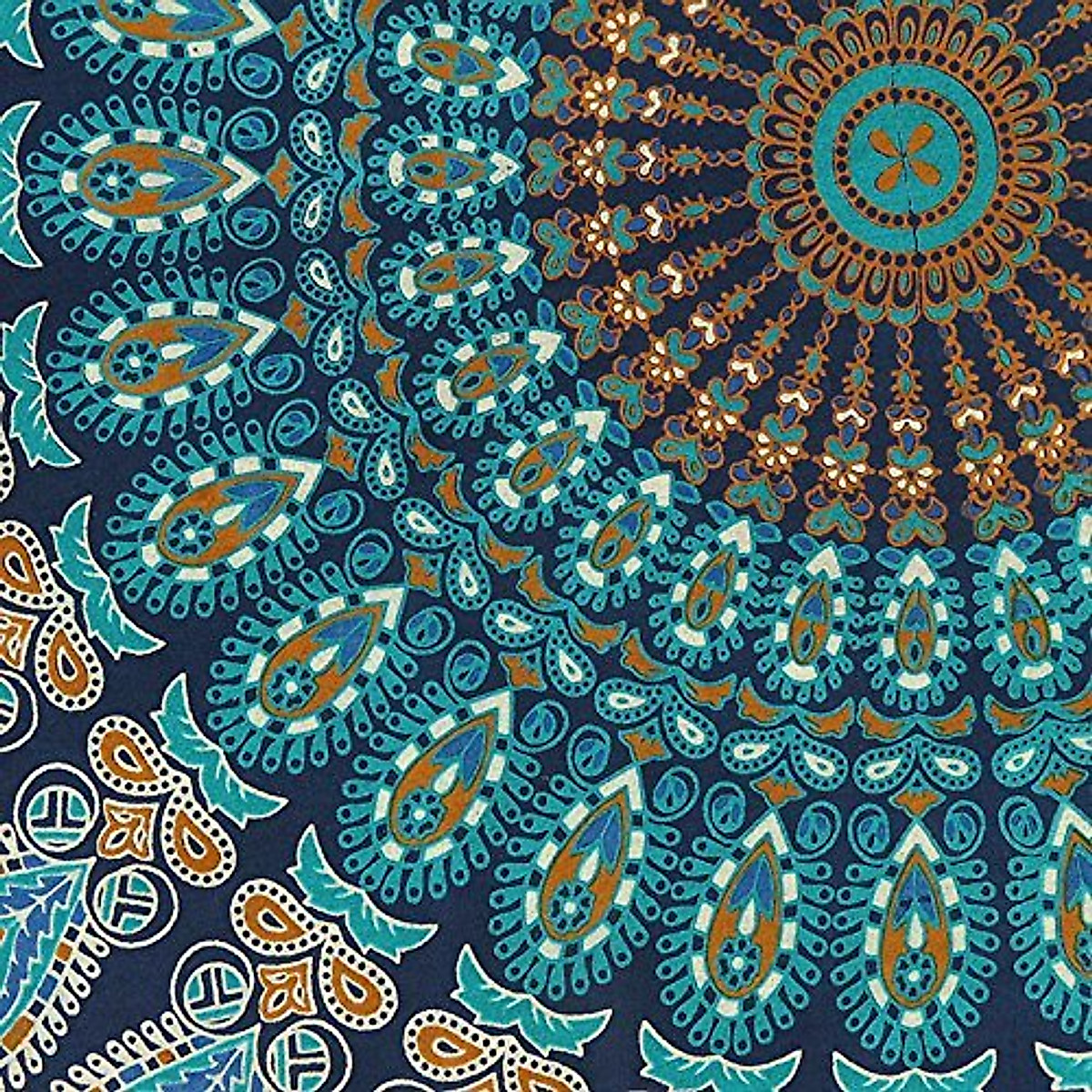 ANJANIYA - 32" Peacock Mandala Bohemian Yoga Meditation Floor Pillow Cover Comfortable Home Car Bed Sofa Cushion Couch Seating Large Zipped Throw (32 inches, Blue Green)