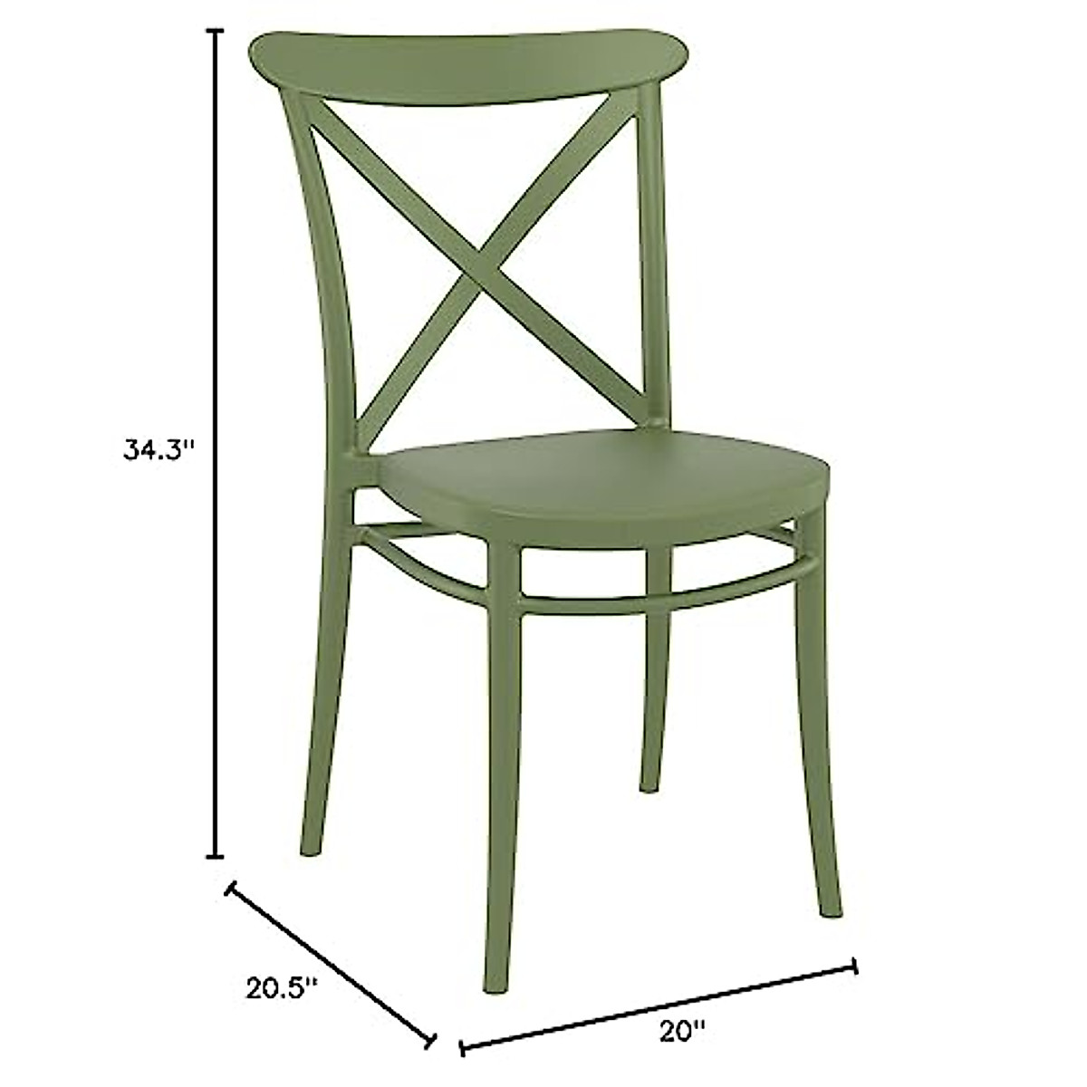 Compamia Cross Resin Outdoor Chair Olive Green (Set of 2)