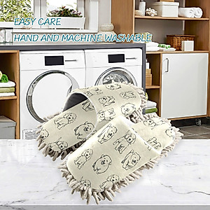 Dogs Mop Slippers Shoes Cover for Floor Cleaning Washable Hair Dust Dirty Cleaners Microfiber Mop Socks for Office House Kitchen