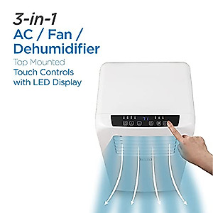 BLACK+DECKER 8,000 BTU Portable Air Conditioner with Remote Control, White