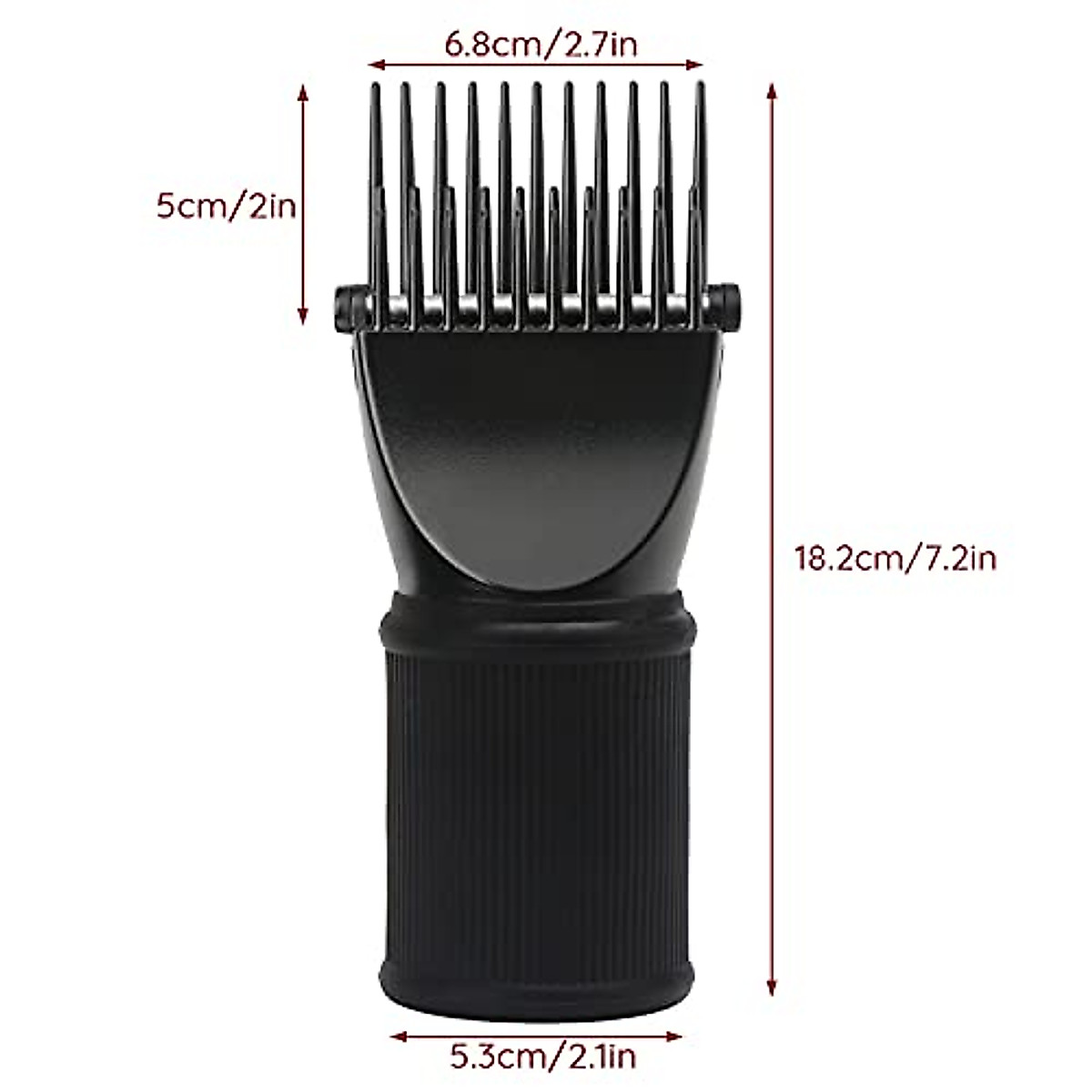 Segbeauty Blow Dryer Comb Attachment, Black Brush Attachments for Hair Dryer Concentrator Nozzle 1.57-1.97", Pro Hairdressing Styling Salon Tool for Straightening Detangling Fine Curly Natural Hair