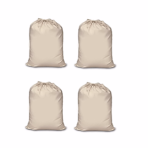 BIG EVENTS Cotton Laundry Bag for Clothes - Travel Organizer - Eco-Friendly 100% Pure Cotton Drawstring Bag - Large Size - Hanging Laundry Bag Foldable and Washable Laundry Plane (Pack Of 4)