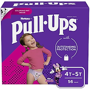 Pull-Ups Learning Designs Training Pants for Girls, 4T-5T (38-50 lbs.), 56 Count, Toddler Potty Training Underwear, Packaging May Vary