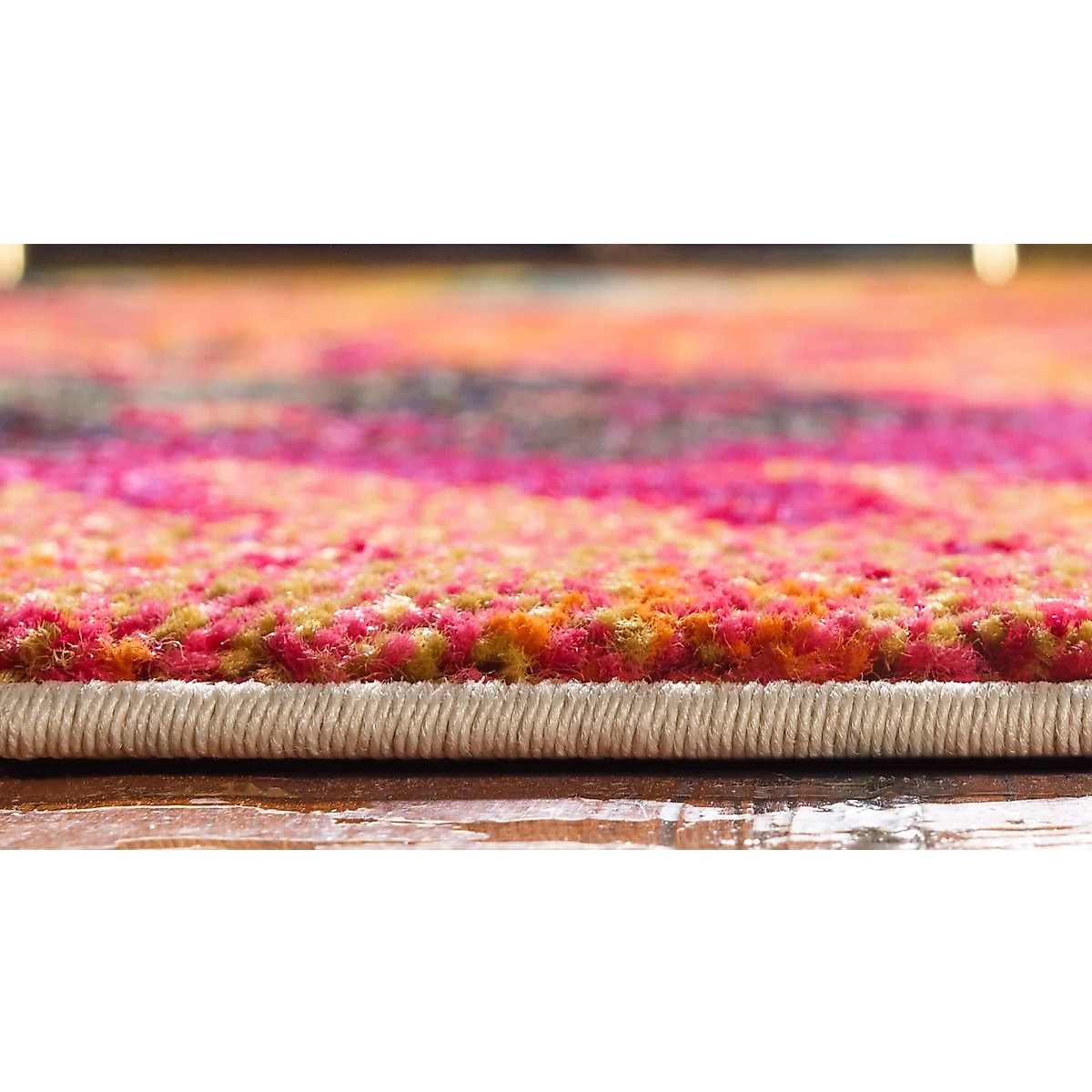 Unique Loom Estrella Collection Distressed, Floral, Abstract, Modern, Bright Colors Area Rug, 5' 0" x 8' 0", Multi/Blue