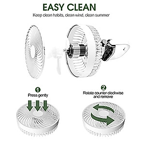 Maelifu Camping Fan with LED Light 3 Speeds, 6.5inch Flexible Tripod Rechargeable Outdoor Fan Portable, Tent Fans for Camping Outdoor Bedroom Table Picnic Barbecue Travel (White)