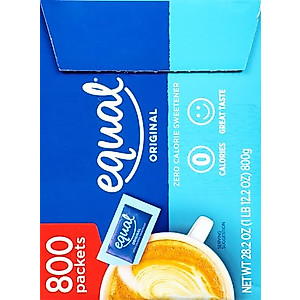 EQUAL 0 Calorie Sweetener, Sugar Substitute, Zero Calorie Sugar Alternative Sweetener Packets, Sugar Alternative, 800 Count