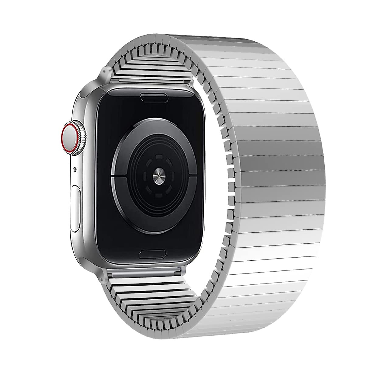 Designed specifically for Apple Watch Ultra 2 49mm Stretchable Elastic Sport Metal bands Compatible with Apple Watch Ultra 49mm Smart Watch stainless steel expansion watchband Silvery