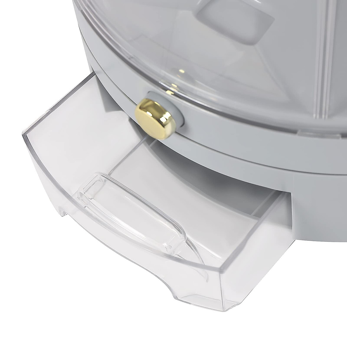LUGBING One-Click Rice Output Food Containers, 360° Rotatable Grain Separate Storage Box 6 Grid Household Kitchen Storage Container for Rice, Beans, Grains Rotating Rice Dispenser