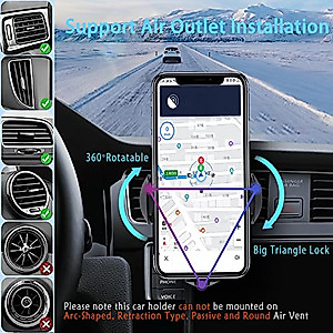 ALLSUN Wireless Car Charger, 10W Qi Fast Charging Auto-Clamping Air Vent Car Phone Holder Mount, Compatible with iPhone 12/12Pro/11/11 Pro/XS/Max/XR/X/ 8, Samsung Galaxy S20/ S10/ S9/ S8, Note 9, etc