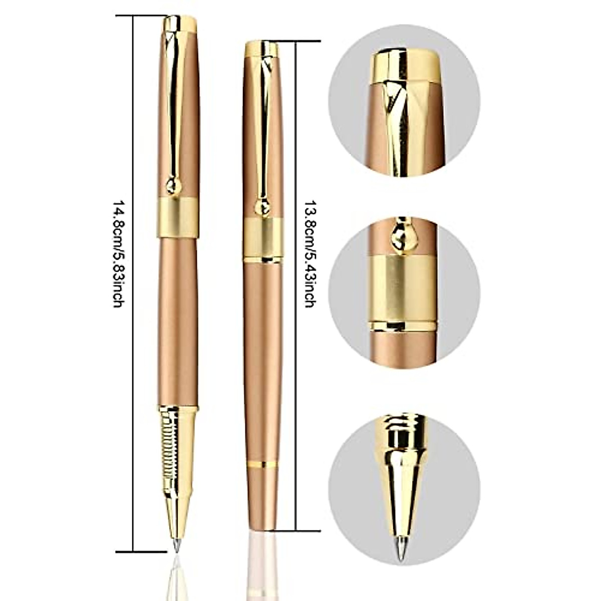 1314 Free Engraving pen Personalized custom pens Roller Ballpen, rose gold Ballpoint pen, Ball pen, Medium Refill Pen Black Ink, Custom Gifts for Men, Women, Classy Gift Box (rose gold Style 1)