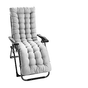 Patio Chaise Lounger Cushion, Indoor/Outdoor Cushions Rocking Chair Sofa Cushion with 6 Ties,Thick Padded Swing Bench Cushion，61Inch (Gray)