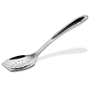 All-Clad Cook & Serve Stainless Steel Slotted Spoon, 10 inch, Silver