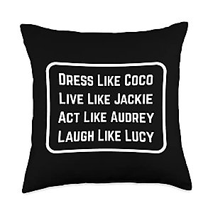 Dress Like Coco Live Like Jackie Tees Inc Dress Coco Live Like Jackie Throw Pillow, 18x18, Multicolor