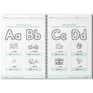 The Spanish Workbook for Kids: A Fun and Easy Beginner's Guide to Learning Spanish for Kids Grades K-5: Learn the Alphabet, Numbers, Colors, Shapes, Senses, Seasons and Other Essential Concepts