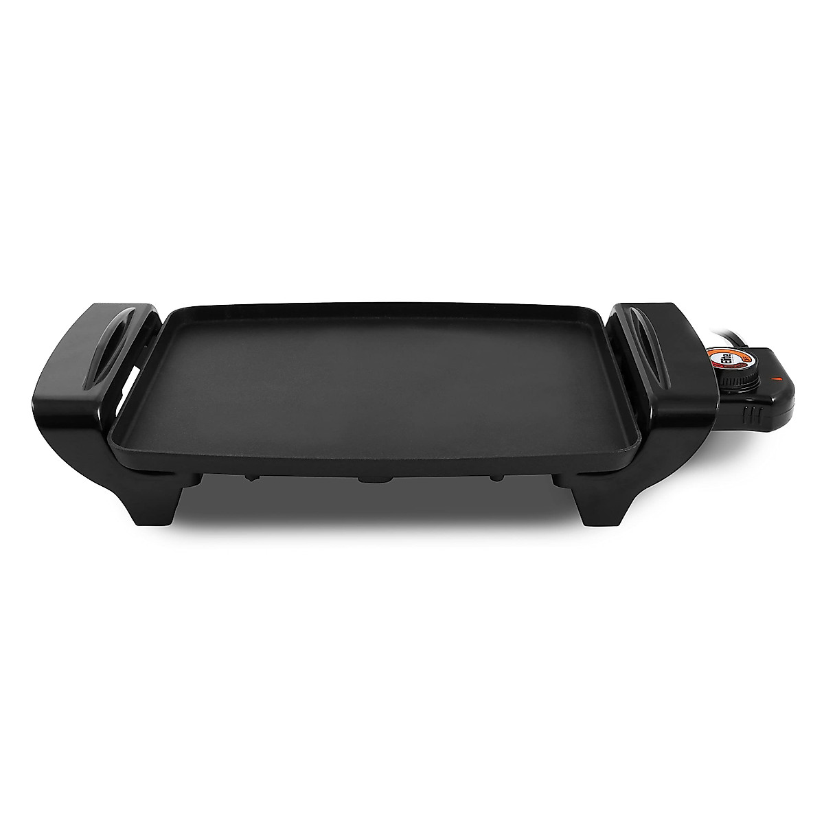 Elite Gourmet EGR-2722B Electric 10.5" x 8.5" Griddle, Cool-touch Handles Non-Stick Surface, Removable/Adjustable Thermostat, Skid Free-Rubber Feet, Black