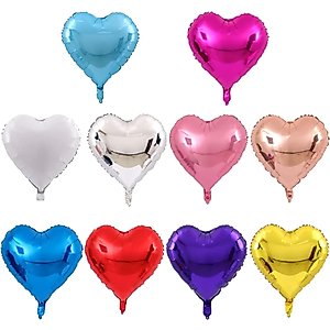50pcs 5inch Small Star-shaped Helium Foil Balloons Wedding Birthday Party Backdrop Decor Air Inflatable Globos Child Gift Toy Supply Anniversary Graduation Party Decoration,Assorted Color (Heart)