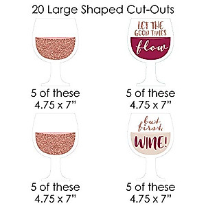 Big Dot of Happiness But First, Wine - Wine Tasting Party DIY Decorations - Clothespin Garland Banner - 44 Pieces