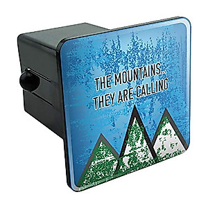 The Mountains They are Calling Hiking Nature Tow Trailer Hitch Cover Plug Insert 2"